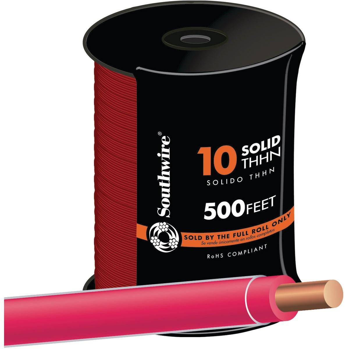 Southwire 500 Ft. 10 AWG Solid Red THHN Electrical Wire – United Supply ...