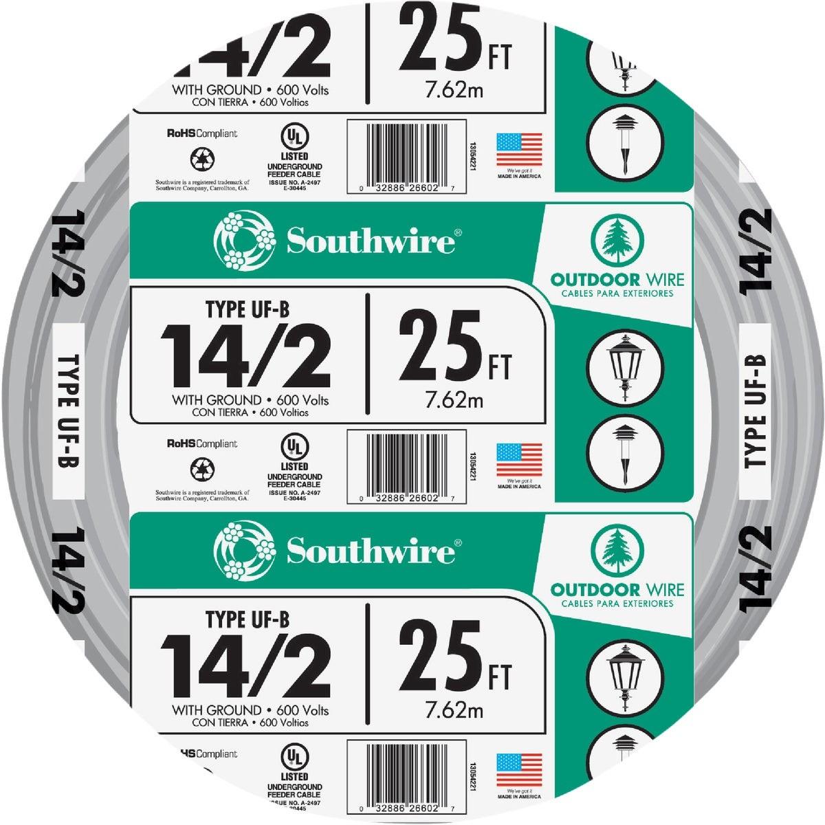 Southwire 25 Ft. 14 AWG 2-Conductor UFW/G Electrical Wire – United ...