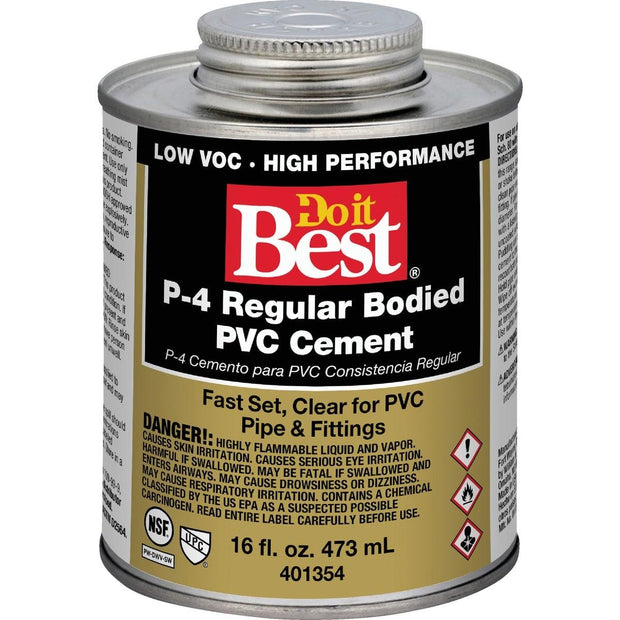 16 Oz. Regular Bodied Clear PVC Cement – United Supply Corp.