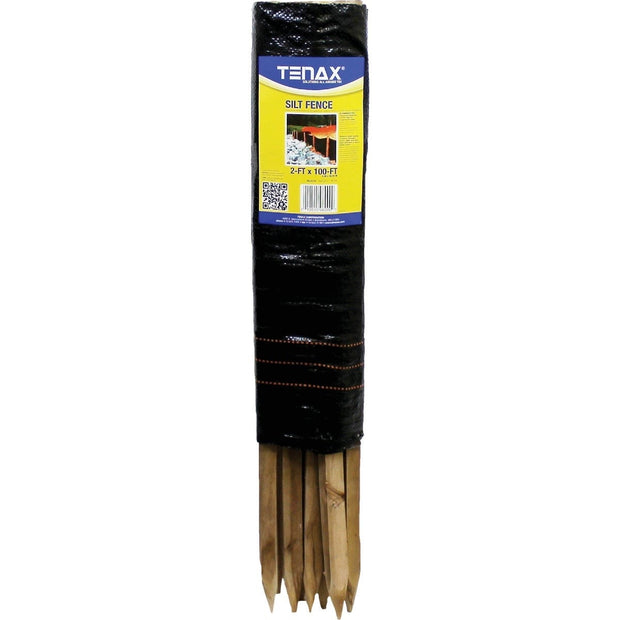 Tenax 2 Ft. H. x 100 Ft. L. Preassembled Black Woven Geotextile Silt F ...